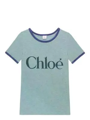 Chloé Logo-print Round-neck T-shirt - Blue