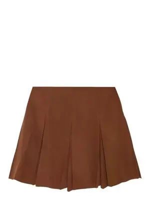 Marni Pleated Wool Midi Skirt - Brown
