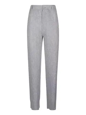 Guest In Residence Cable-knit Straight-leg Pants - Grey