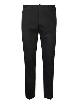 PT TORINO Cotton Straight-leg Trousers - Black