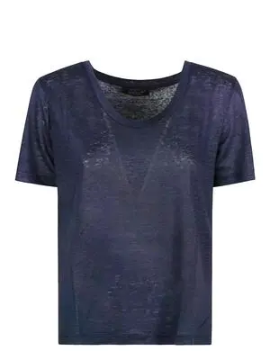 ARAGONA Linen T-shirt - Blue