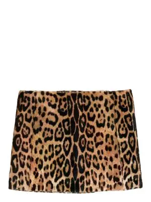P.a.r.o.s.h Leopard-print Mini Skirt - Brown
