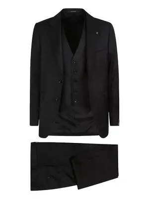 Tagliatore Single-breasted Wool Suit - Black