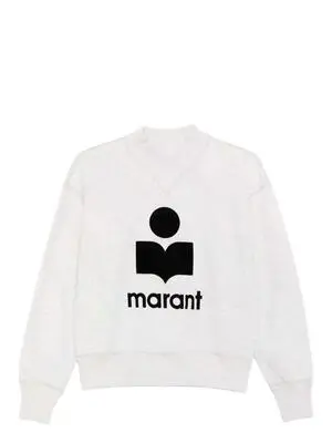 MARANT ETOILE Flocked-logo Sweatshirt - Neutrals