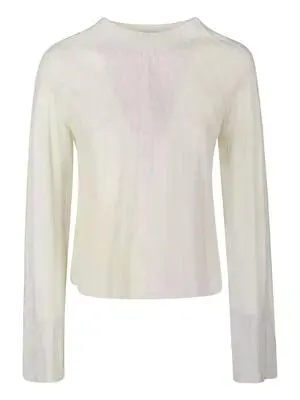 Loulou De Saison Koro Ribbed Bell-Sleeve Sweater White