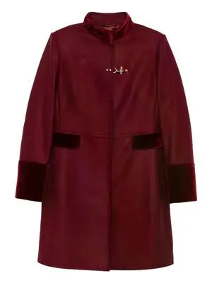 FAY Velvet-trimmed Coat - Red