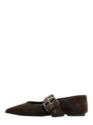 Bimba Y Lola Buckle-strap Pointed Ballet Flats - Brown