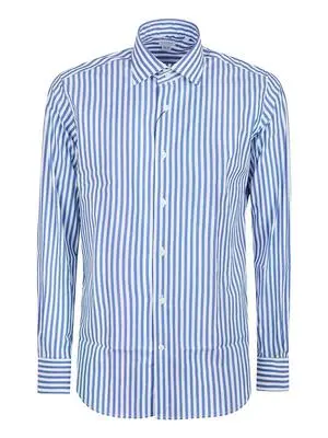 ORIAN Striped Cotton Shirt - Blue
