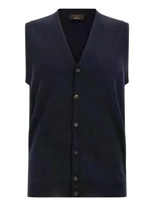 ZANONE V-neck Sleeveless Cardigan - Blue