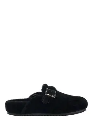 LE SILLA Embellished-buckle Slip-on Sandals - Black