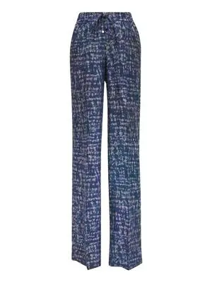 Kiton Abstract-print Trousers - Blue