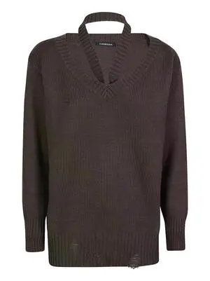 CANESSA V-neck Cashmere Sweater - Brown
