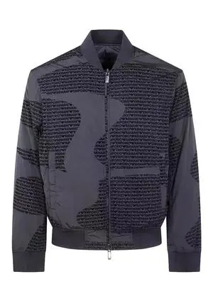 Emporio Armani Logo-print Bomber Jacket - Black