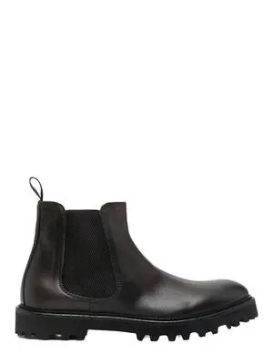 FRATELLI RENNELLA Elastic-Panel Leather Boots