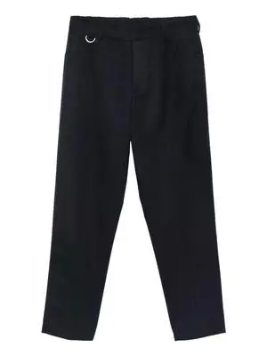 LOW BRAND Ring-detail Straight-leg Trousers - Blue