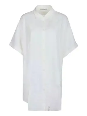 HINNOMINATE Linen Short-sleeve Shirt - White