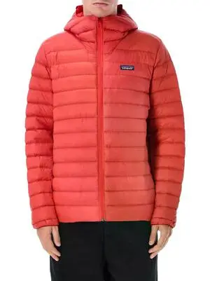 Patagonia Down Sweater Hooded Jacket - Red