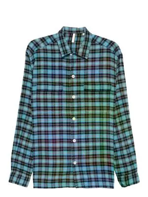 SUNFLOWER Pocket Checked Shirt - Blue