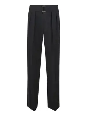 Patrizia Pepe Pleated-front Straight Leg Trousers - Black
