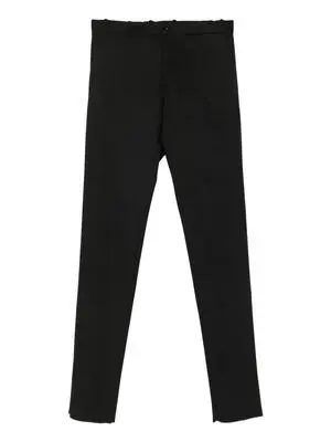 Incotex Frayed-hem Straight Leg Pants - Black