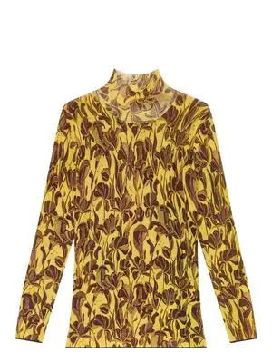 Malìparmi Floral-print Turtleneck Top - Yellow