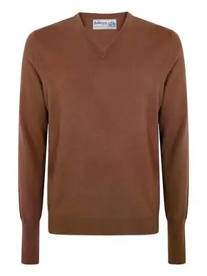 BALLANTYNE V-neck Cashmere Sweater - Brown