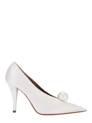 Retrofete 95mm Corinna Pearl-embellished Satin Pumps - White