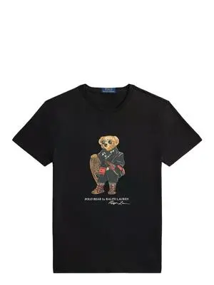 Polo Ralph Lauren Bear-print Cotton T-shirt - Black