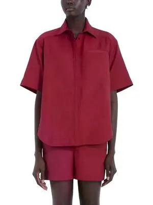 LOULOU Short-sleeve Pocketed Shirt - Red