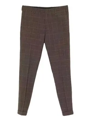 Paul Smith Checked Straight-leg Trousers - Brown