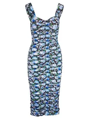 Carolina Herrera Floral-print Midi Dress - Blue