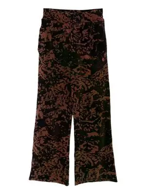 ÉTUDES STUDIO Abstract-print Velour Trousers - Brown