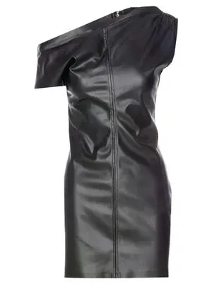 ANIYE BY Asymmetric Leather-effect Dress - Black