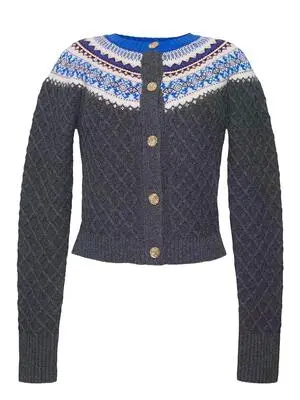 CARA CARA Fairisle Cable-Knit Cardigan