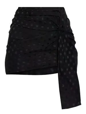 Isabel Marant Polka-dot Draped Mini Skirt - Black