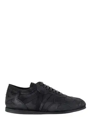 ANN DEMEULEMEESTER Leather Flame-pattern Sneakers - Black