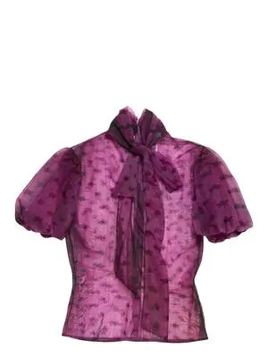 Acne Studios Star-print Puff-sleeve Top - Purple