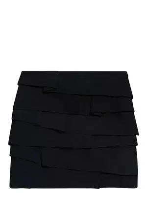 Versace Layered Pleated Mini Skirt - Black