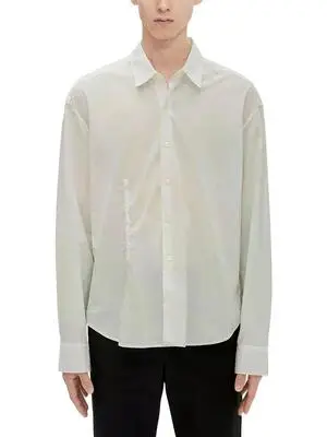 ANN DEMEULEMEESTER Text-print Cotton Shirt - White