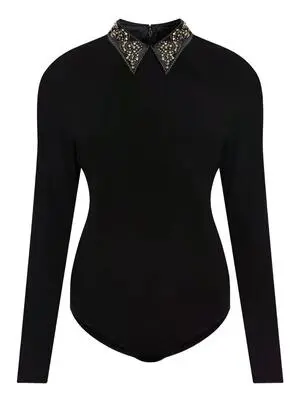 Versace Embellished-collar Bodysuit - Black