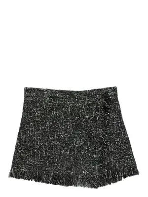 MSGM Tweed Wrap Shorts - Black