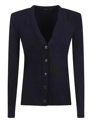 Max Mara Ribbed Knit Cardigan - Blue