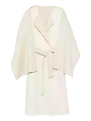 P.a.r.o.s.h Scarf-detail Belted Coat - White