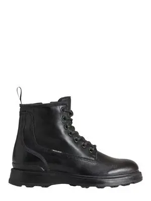 Woolrich Grove Leather Combat Boots - Black