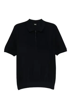BOSS Zip-fastening Polo Shirt - Blue