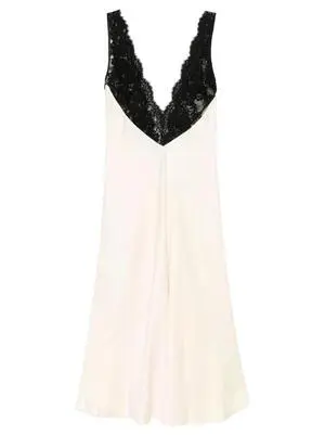 CHB CHRISTIAN BOARO Lace-insert Slip Dress - White