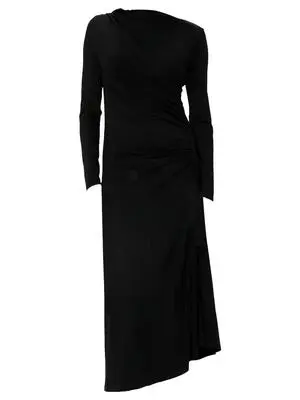VIVEH Nashira Draped-design Midi Dress - Black