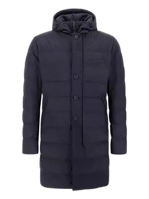 Herno Buttoned Padded Coat - Blue