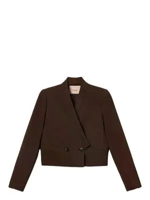 TWINSET Double-breasted Cropped Blazer - Brown