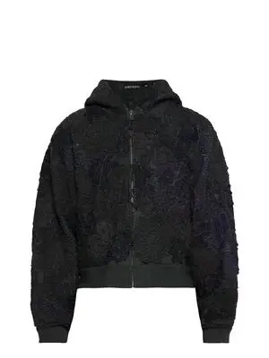 EARTHLING VIP Floral-embroidered Zip-up Hoodie - Grey